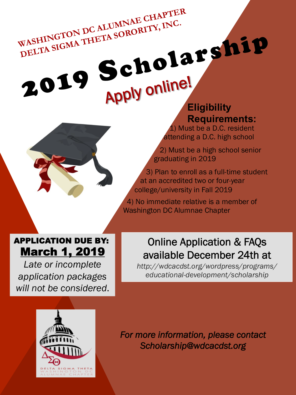 2019 DC Alumnae Chapter of Delta Sigma Theta Scholarship – Ward 6 ...